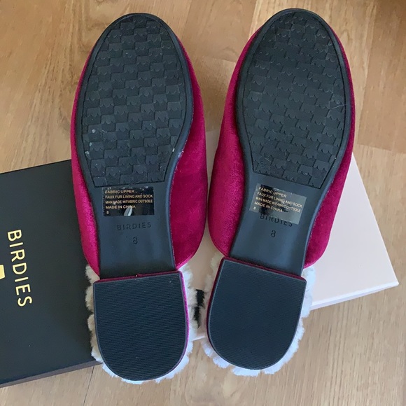 Birdies | Shoes | Birdies The Phoebe Wild Berry Faux Fur Mules 8 | Poshmark